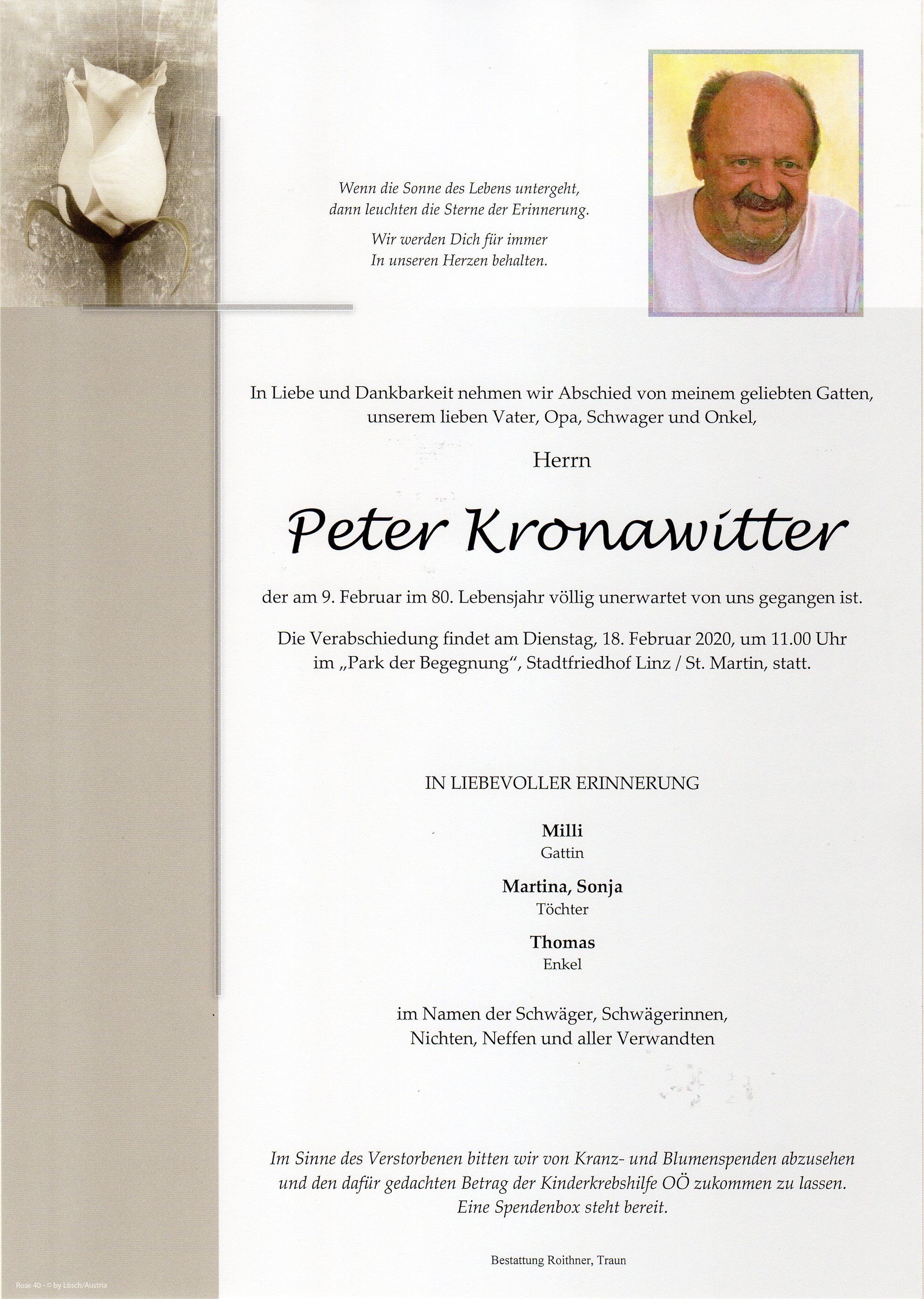 Todesfälle | ROITHNER BESTATTUNG in 4050 Traun