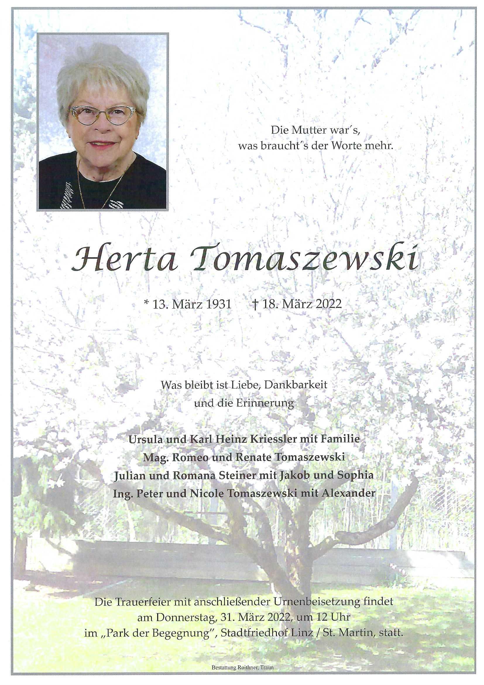 Todesfälle | ROITHNER BESTATTUNG in 4050 Traun